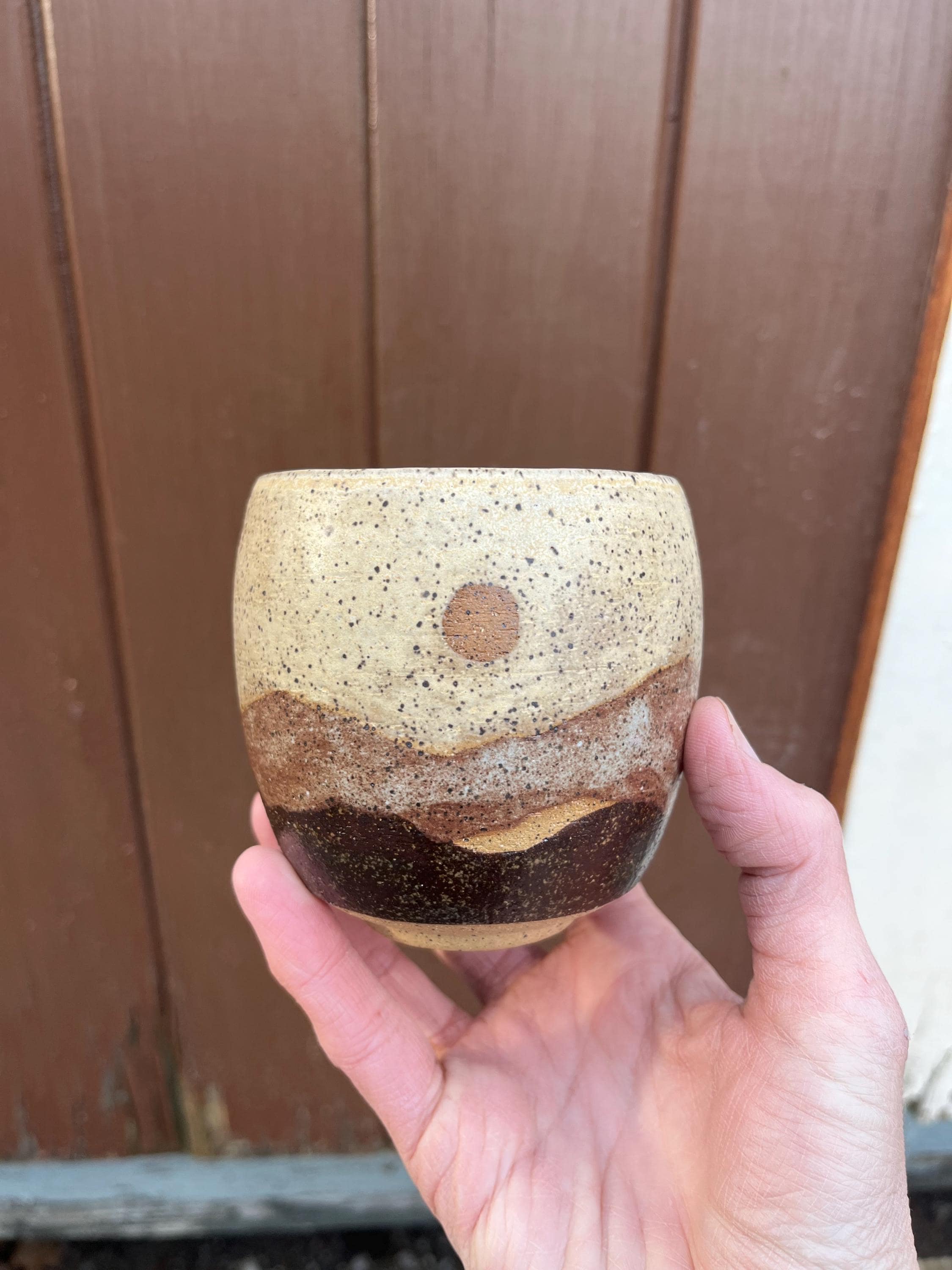 Warm Sky Ceramic Mountain Cup - Etsy