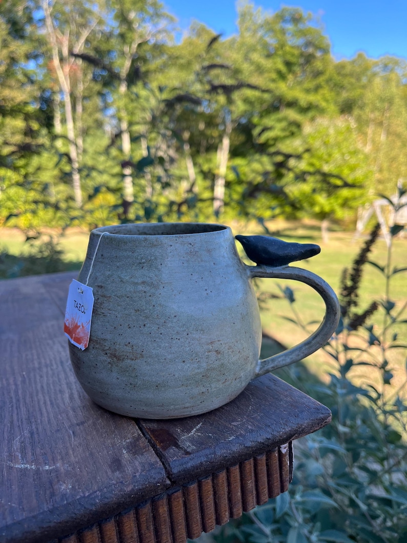 Grey Crow or Raven Mug - Etsy