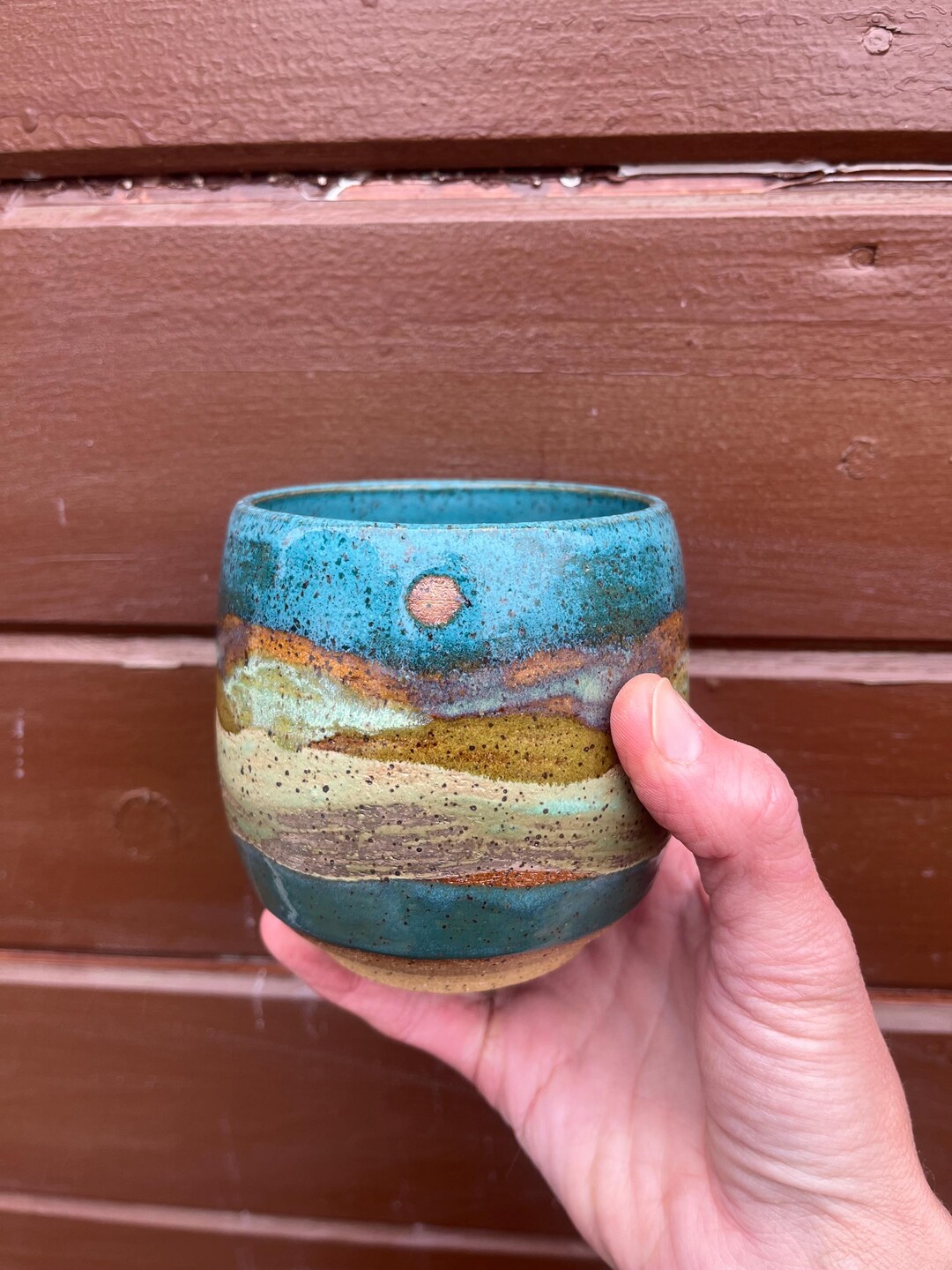 Ceramic Turquoise Ocean Cup - Etsy