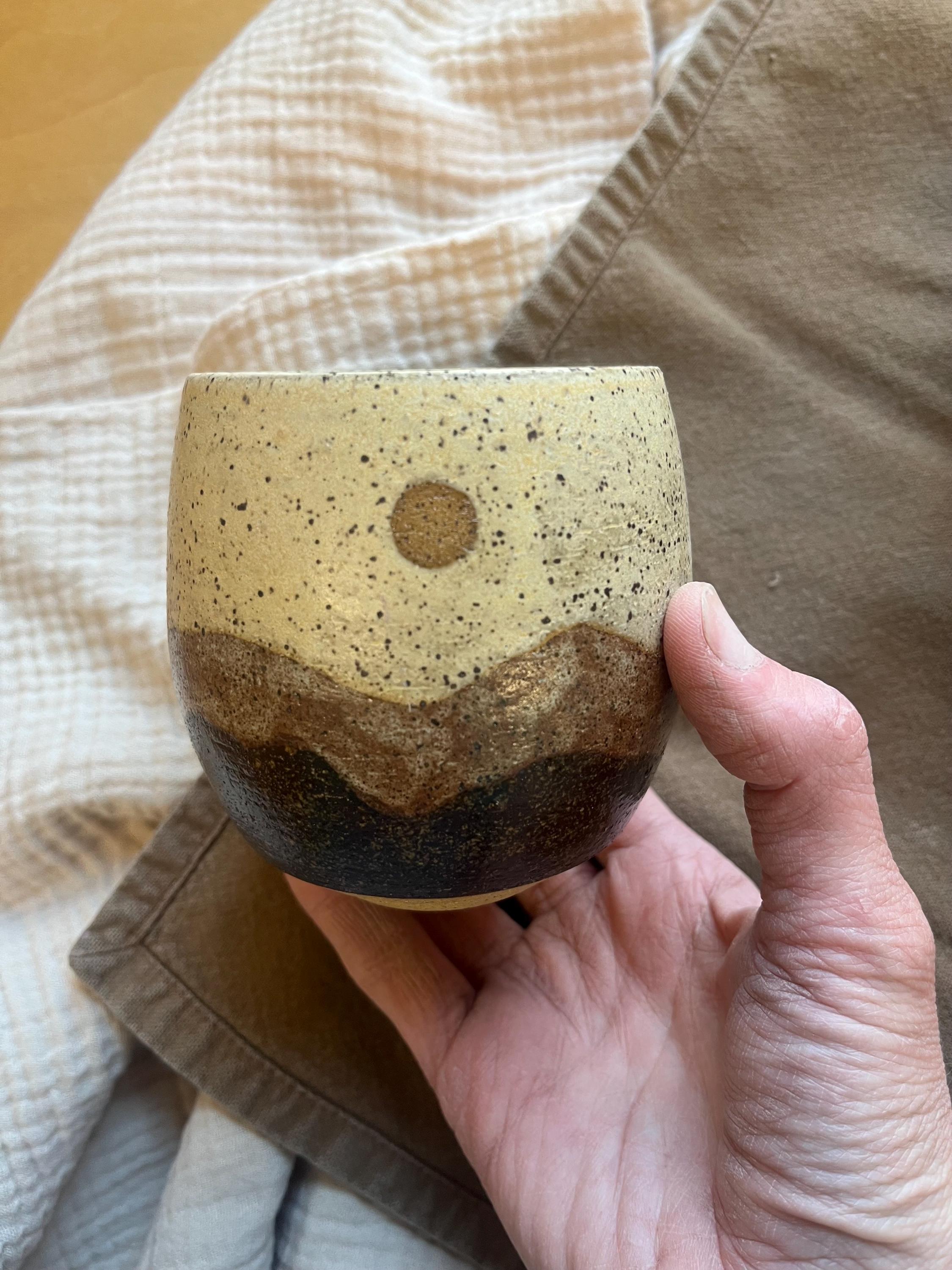 Warm Sky Ceramic Mountain Cup - Etsy
