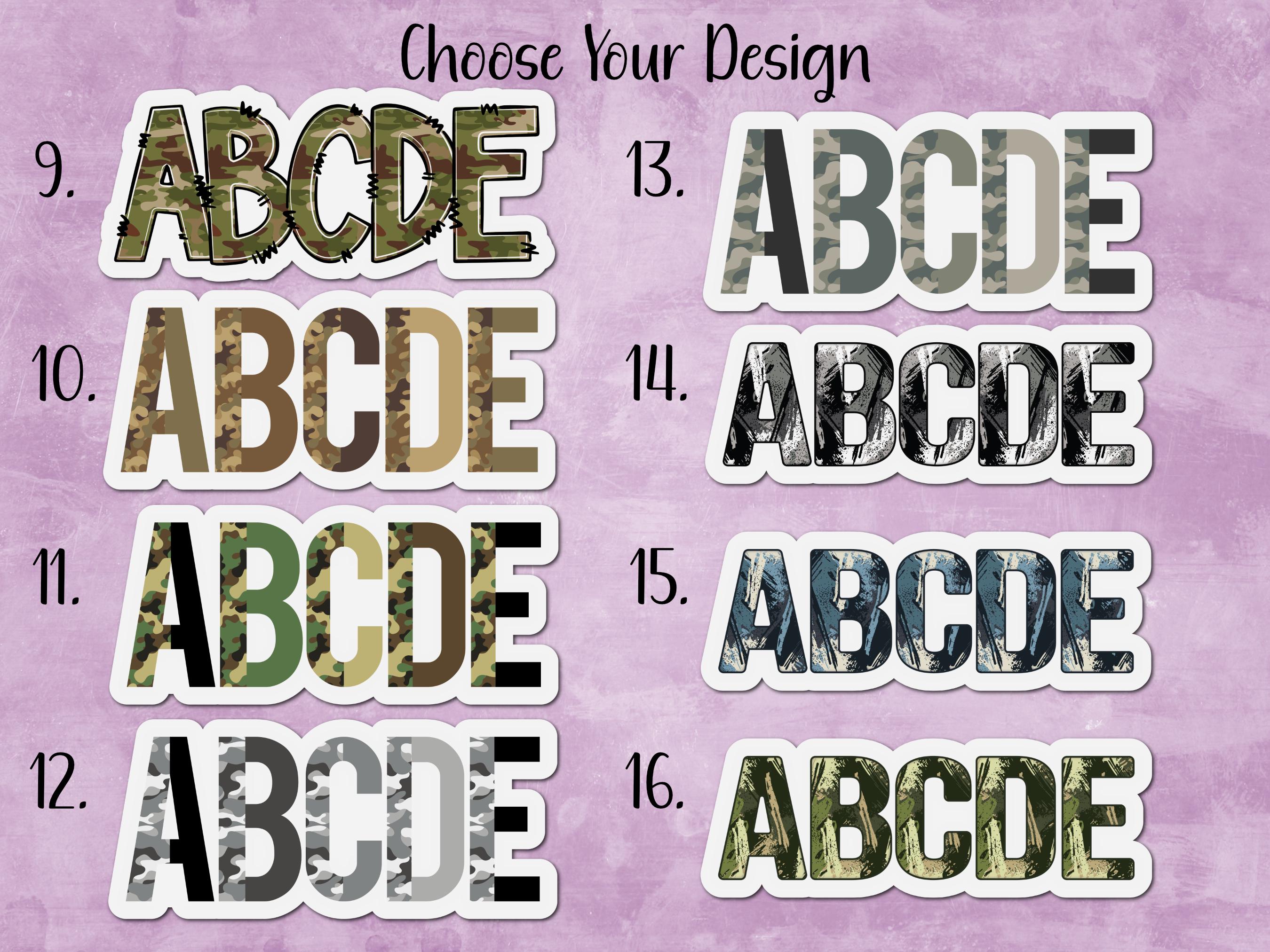 Camouflage Print Custom Name Sticker or Magnet | Stocking Stuffer Gift ...