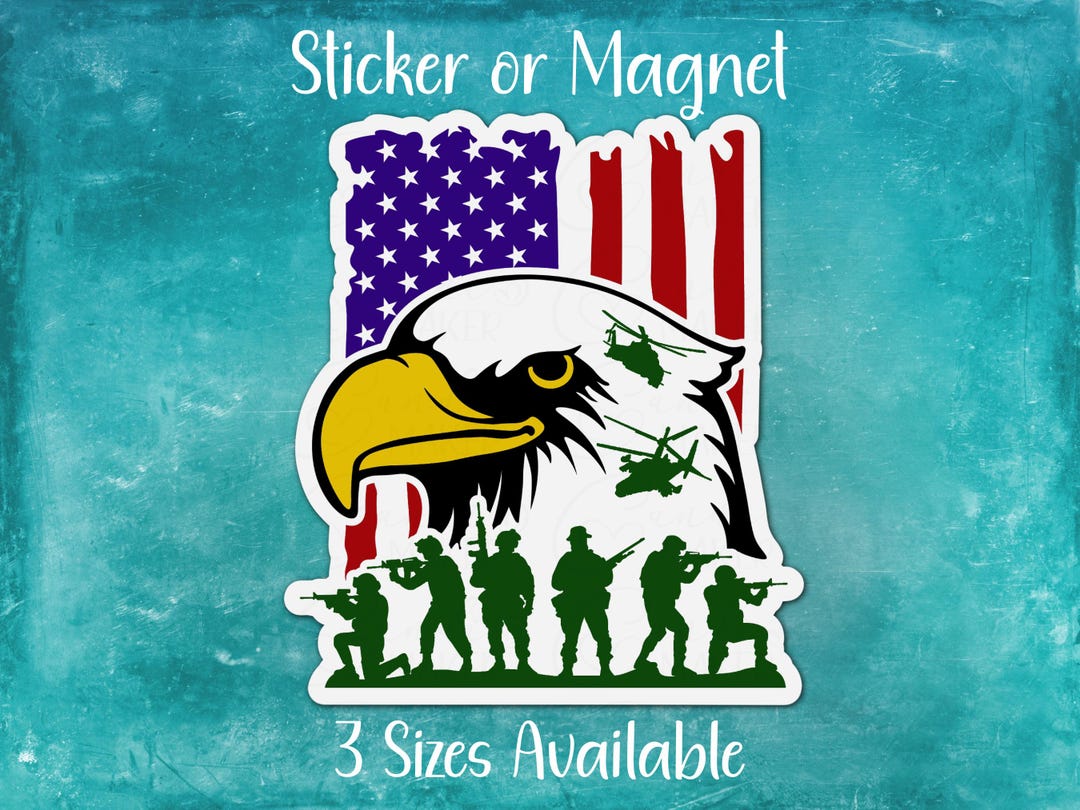 Military Flag Sticker or Magnet | First Responder, American Flag, Eagle ...