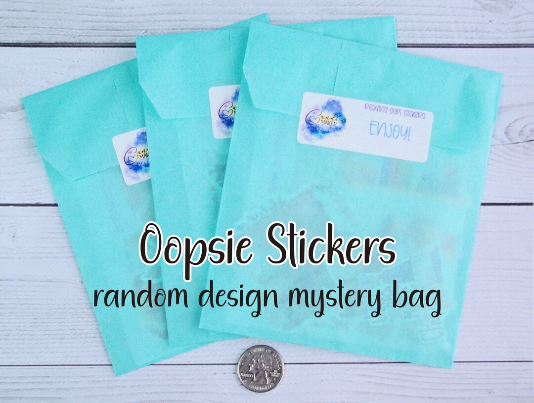 Oopsie Mystery Sticker Grab Bag, Discounted Individual Die-cut Stickers ...