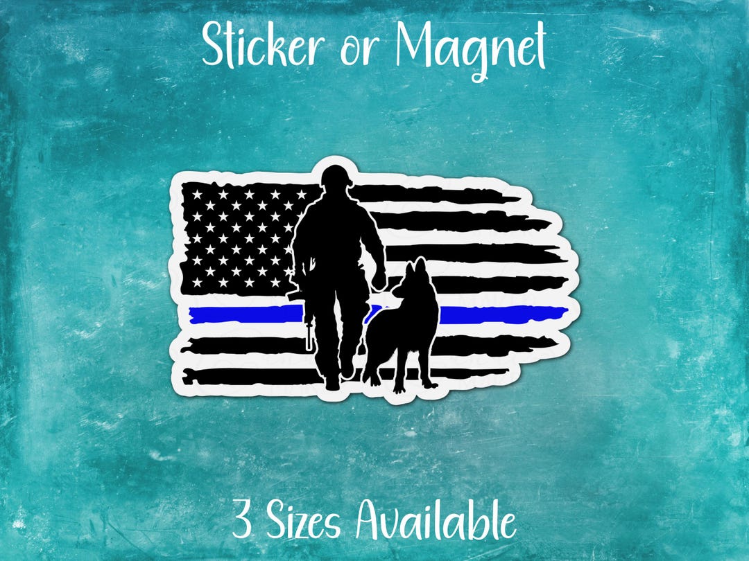 K9 First Responder Flag Sticker or Magnet | Police Officer, Thin Blue ...