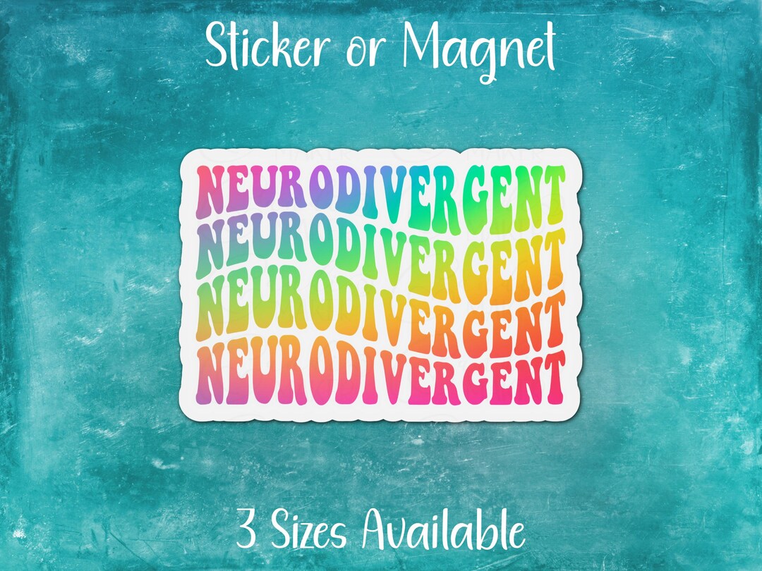 Neurodivergent Retro Design Sticker or Magnet | Mental Health Awareness ...
