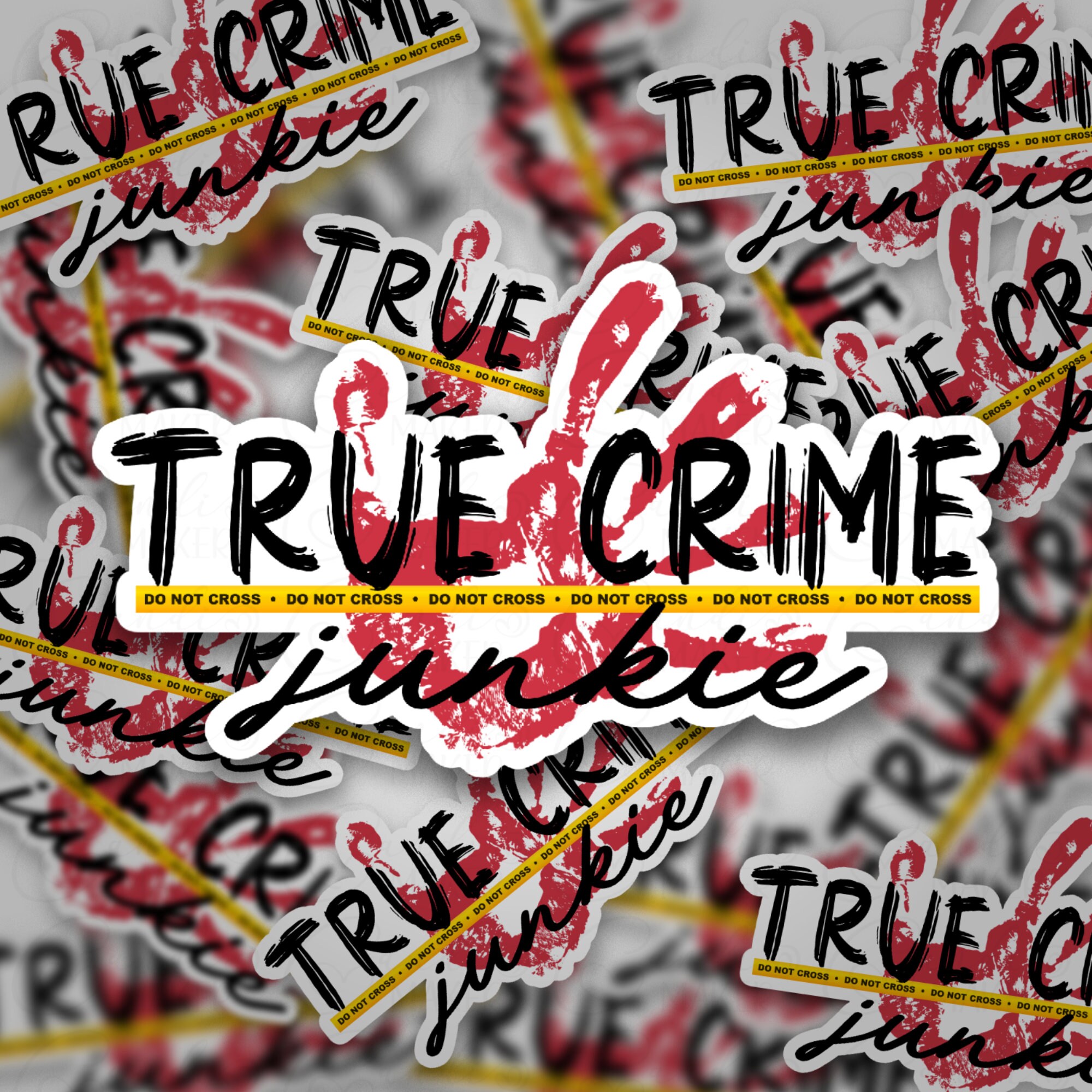 True Crime Junkie, Vinyl Sticker Decal Die-cut Water-resistant Sticker ...