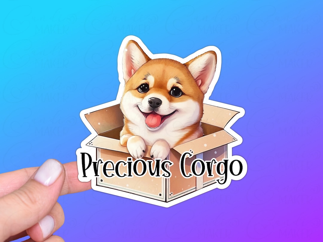 Cute Corgi Sticker or Magnet Precious Corgo Gift for Pet Lover, Dog Mom ...
