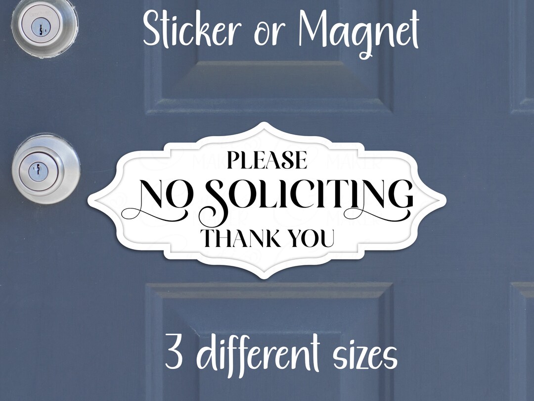 Polite No Soliciting Please and Thank You Sticker or Magnet | Water ...