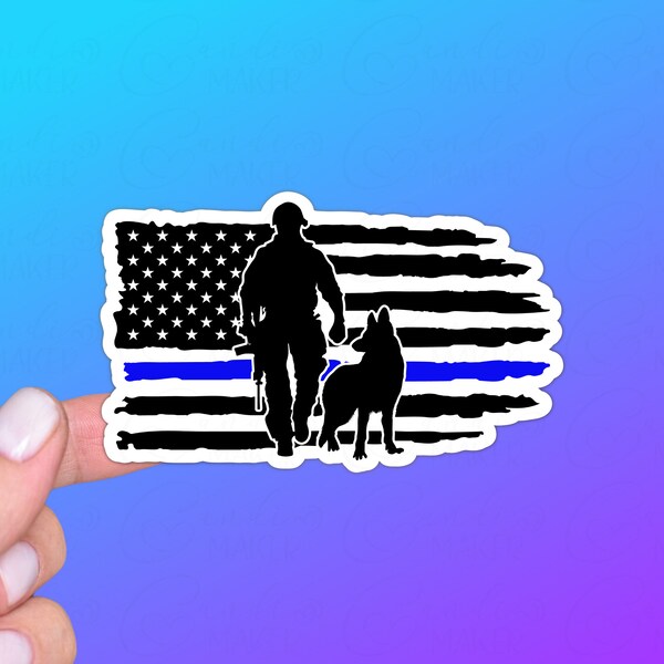 Thin Blue Line K9 Decal - Etsy