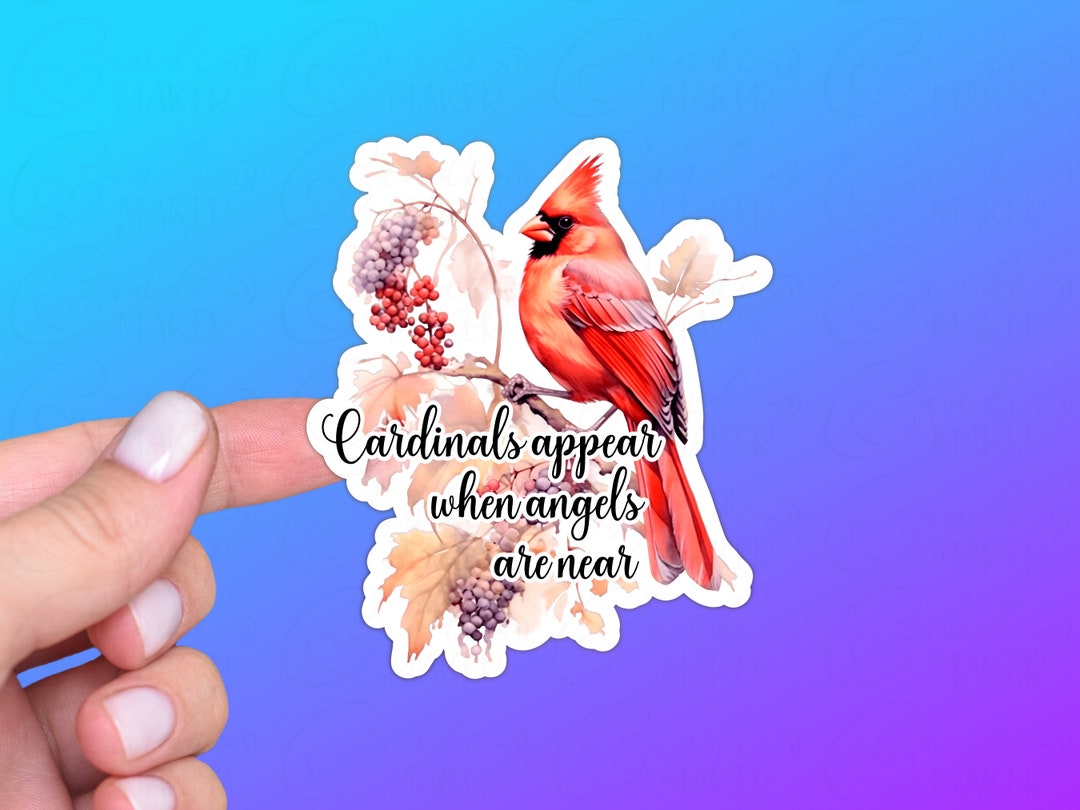 Cardinal Memorial Sticker or Magnet Cardinals Appear When Angels Are ...