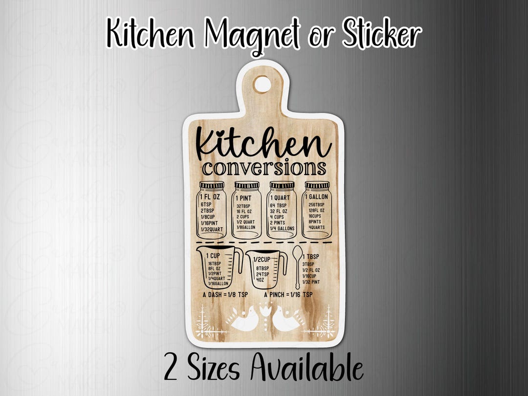 Hygge Cutting Board Kitchen Conversion Refrigerator Sticker or Magnet ...