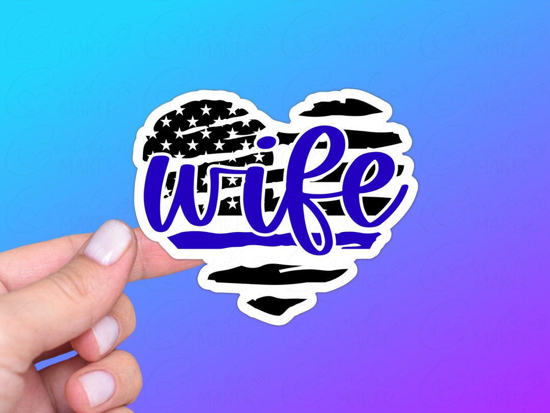 Police Wife Flag Sticker or Magnet First Responder, Thin Blue Line, Law ...