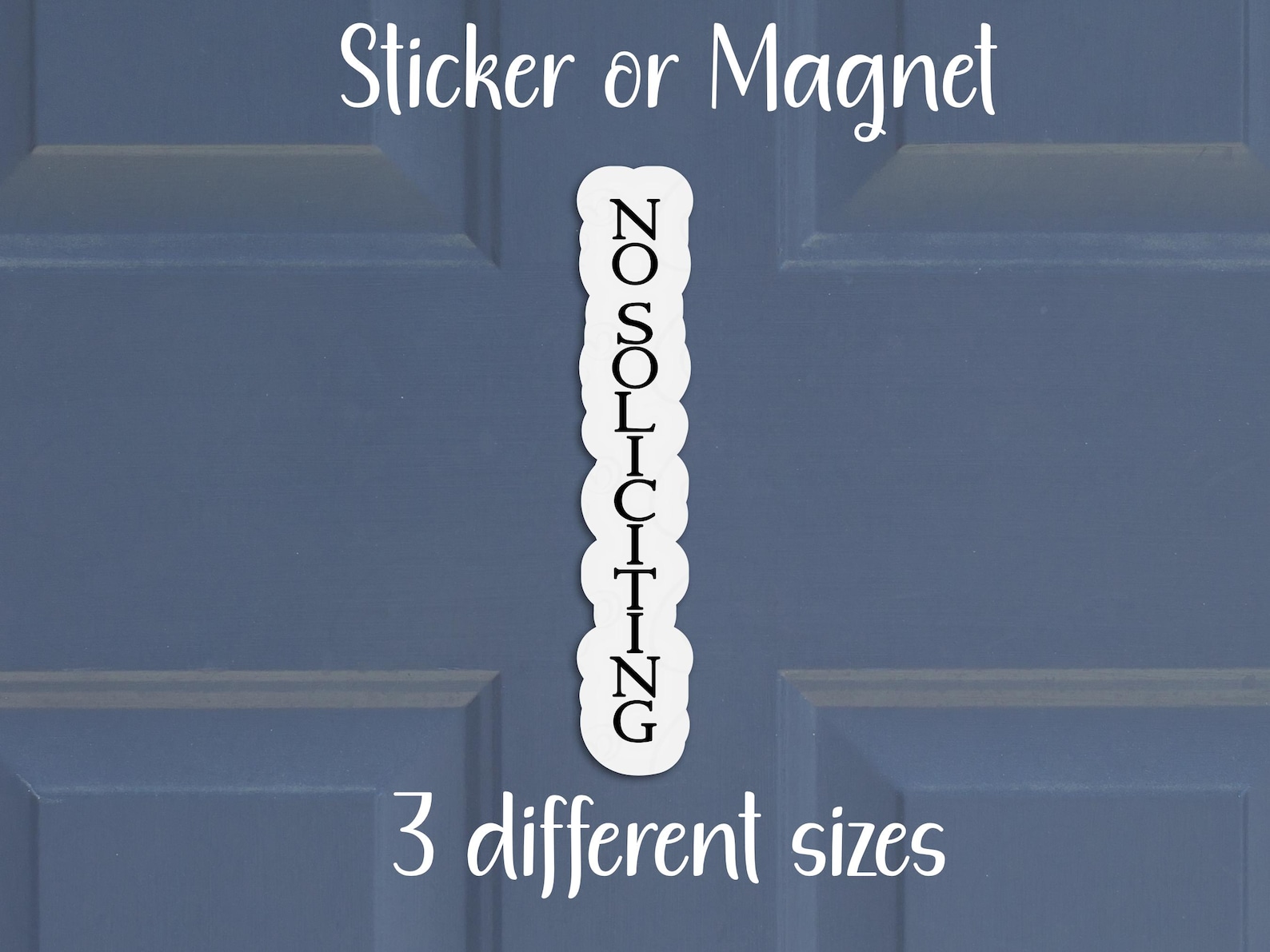 Minimalist Vertical No Soliciting Sticker or Magnet | Water-resistant ...