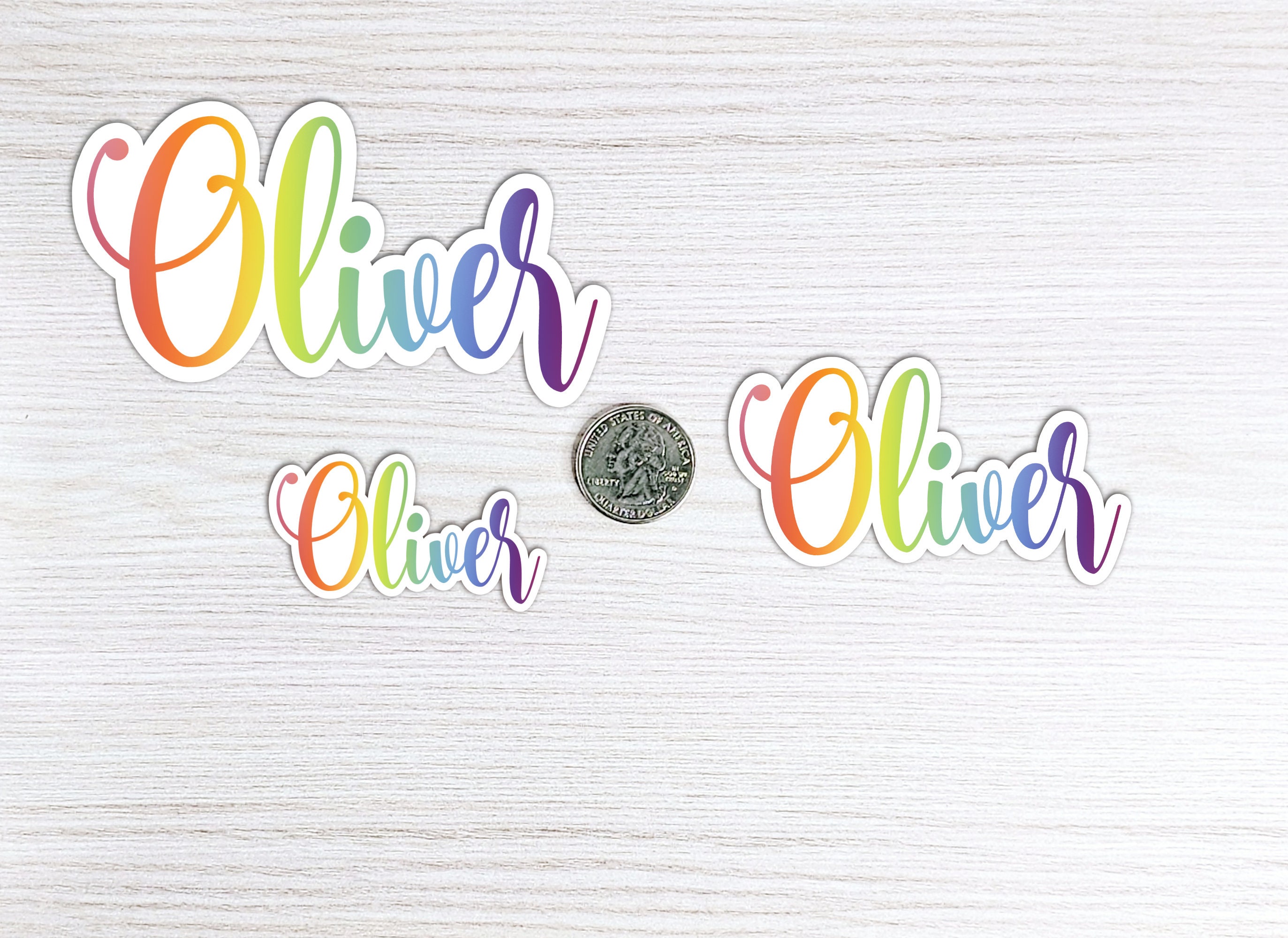 Custom Rainbow Name Sticker Choose the Name Size - Etsy