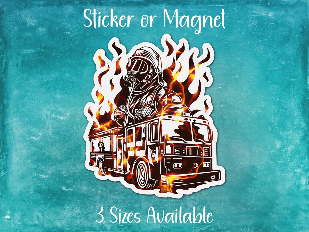 Firefighter Sticker or Magnet | First Responder, Fire Department ...