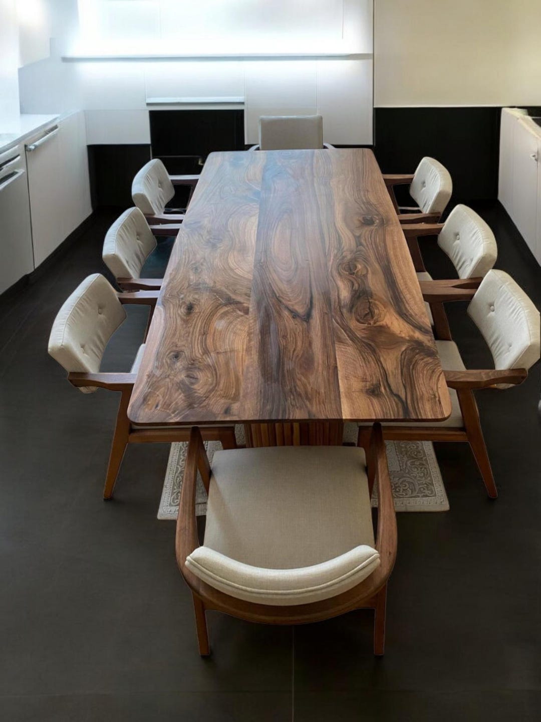 Kitchen Table, Modern Wood Dining Table, Dining Table, Live Edge Dining ...