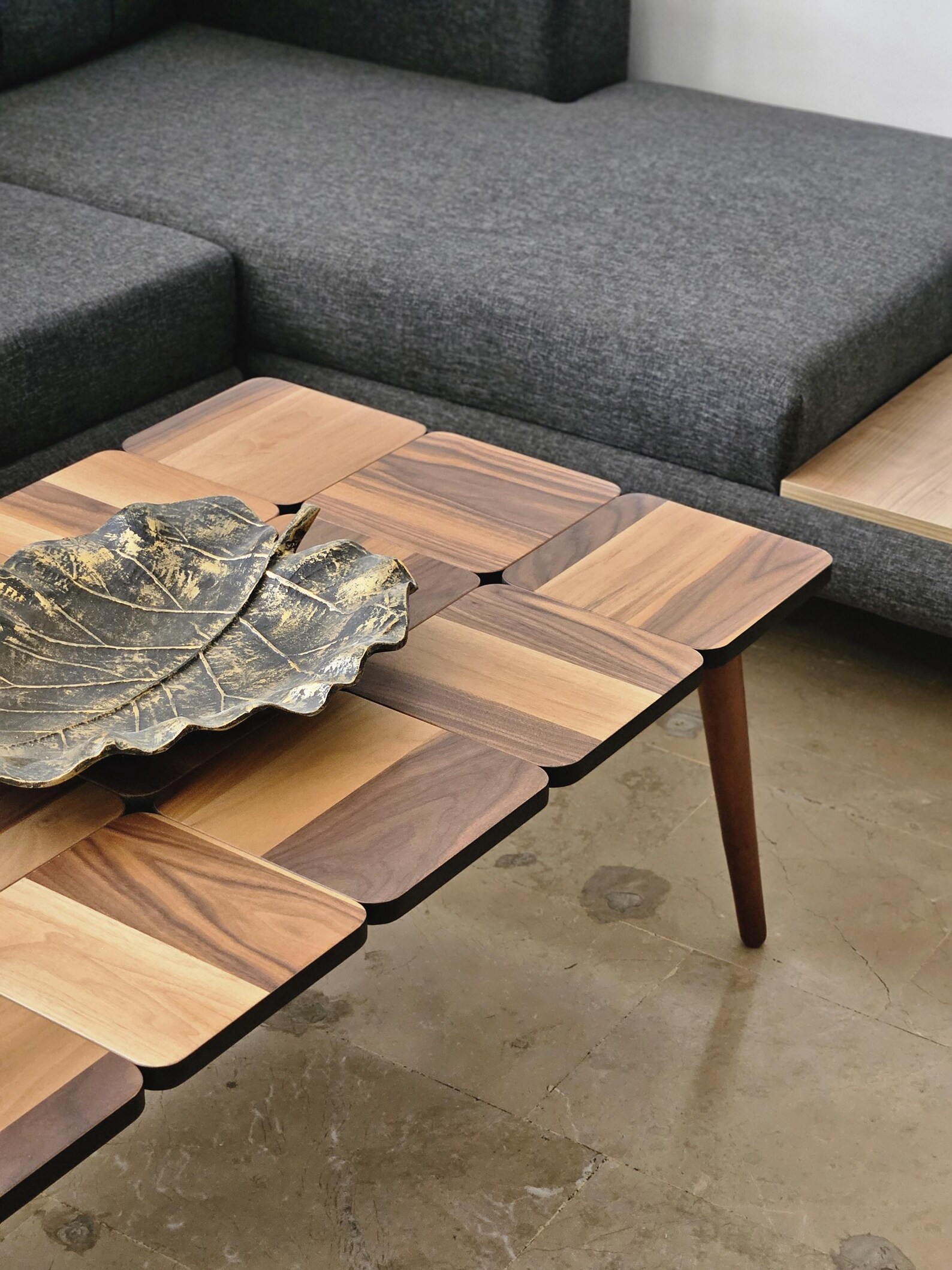 Wood Coffee Table, Natural Walnut Coffee Table, Walnut Modern Wooden ...