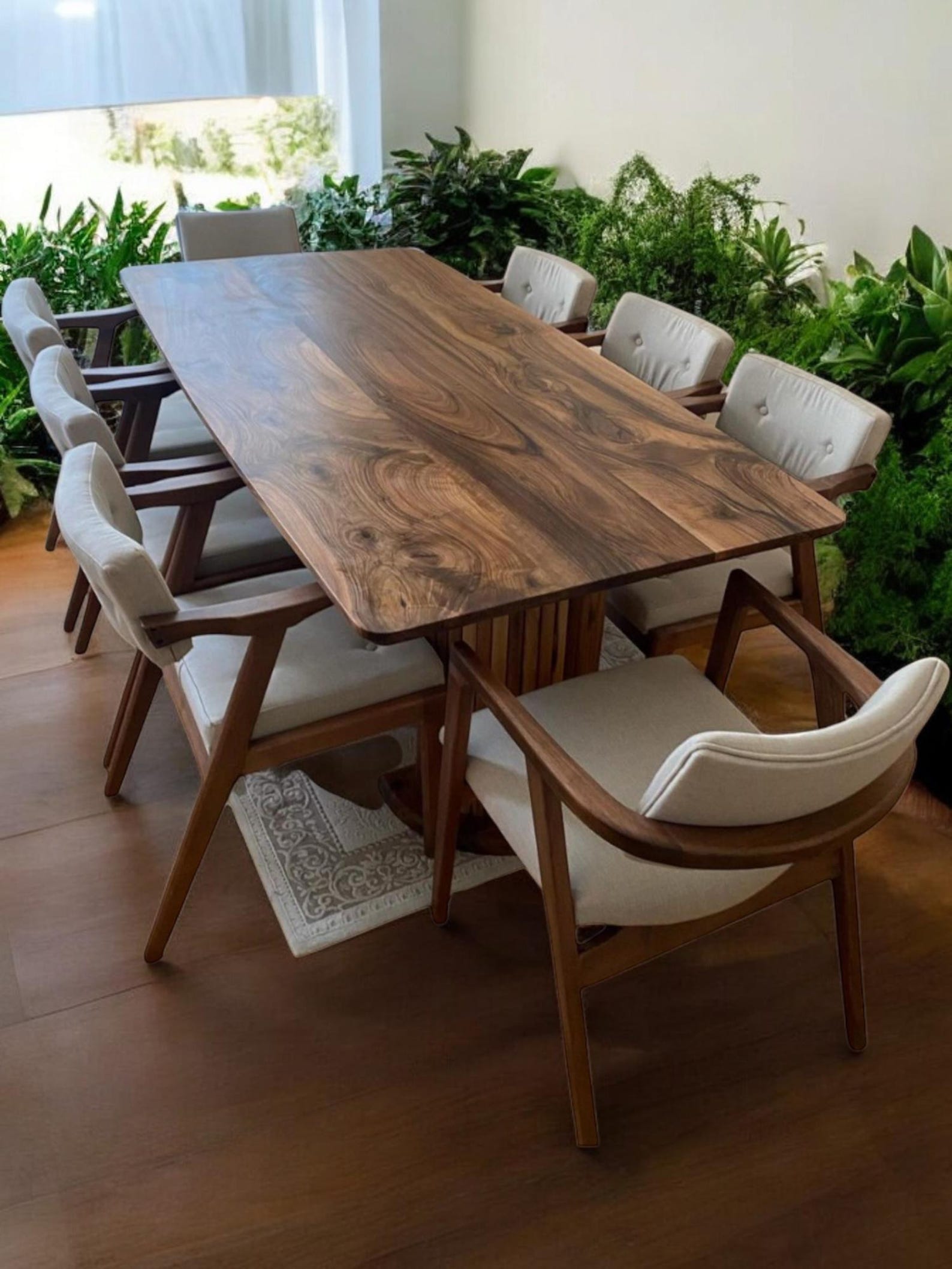 Modern Wood Dining Table, Dining Table, Live Edge Dining Table, Kitchen ...
