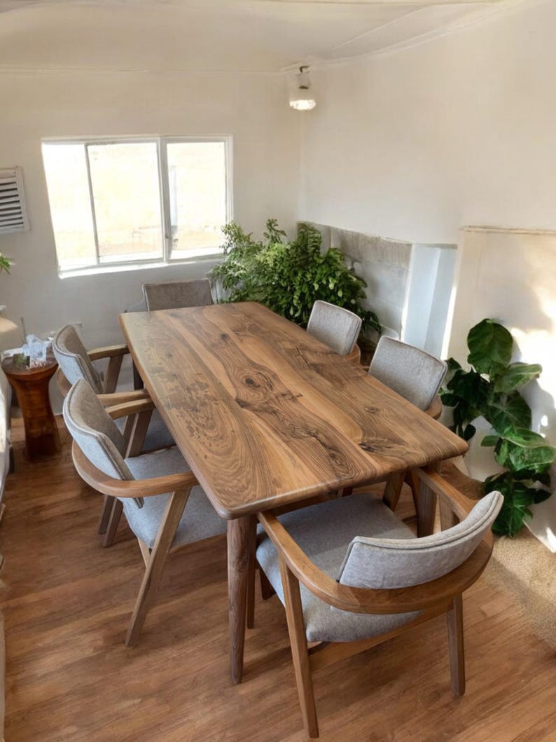 Live Edge Dining Table, Modern Wood Dining Table, Dining Table, Kitchen ...