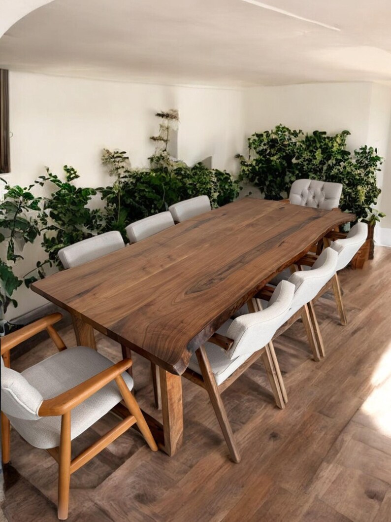 Live Edge Dining Table, Modern Wood Dining Table, Dining Table, Kitchen ...