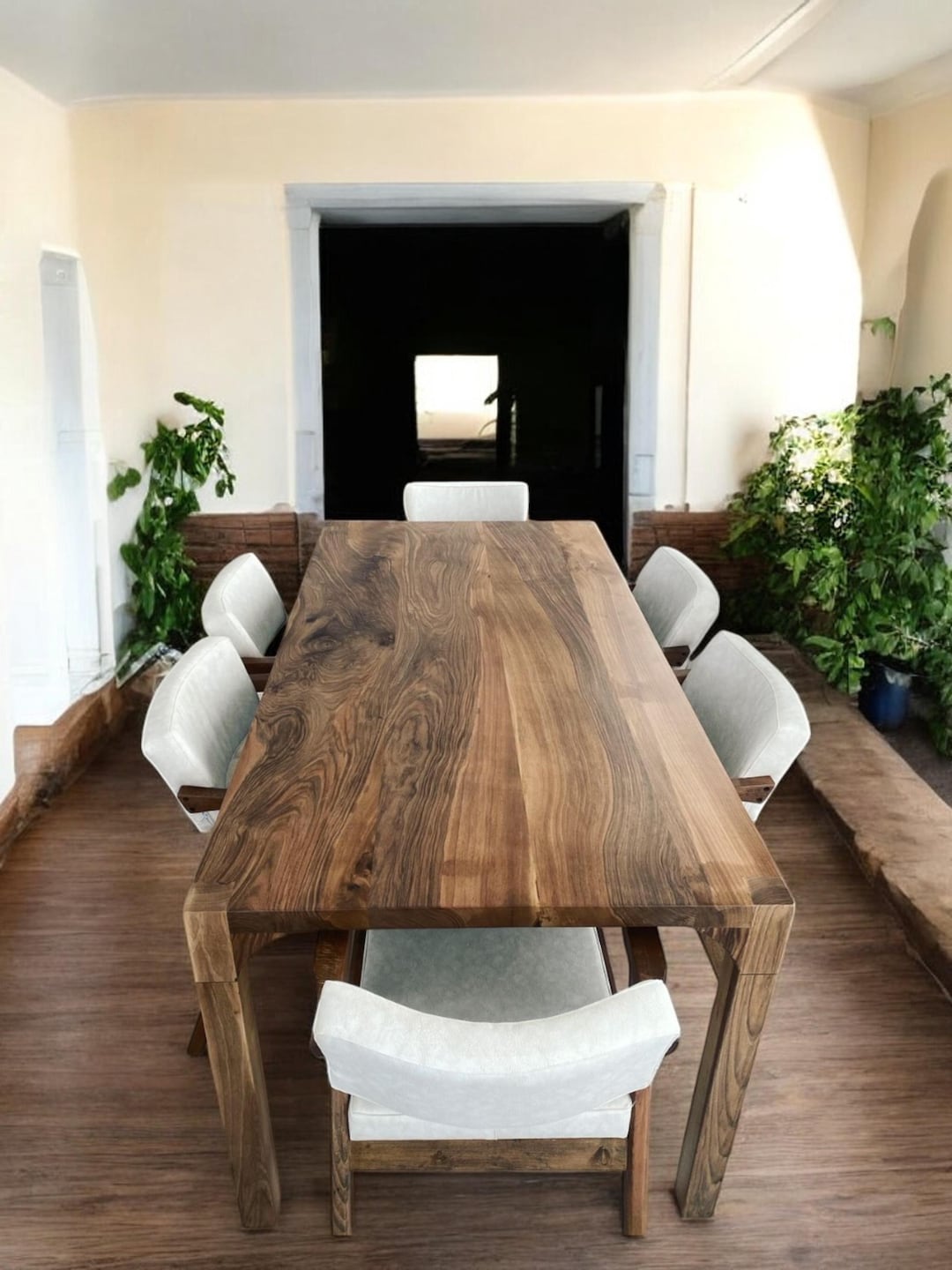 Live Edge Dining Table, Modern Wood Dining Table, Dining Table, Kitchen ...