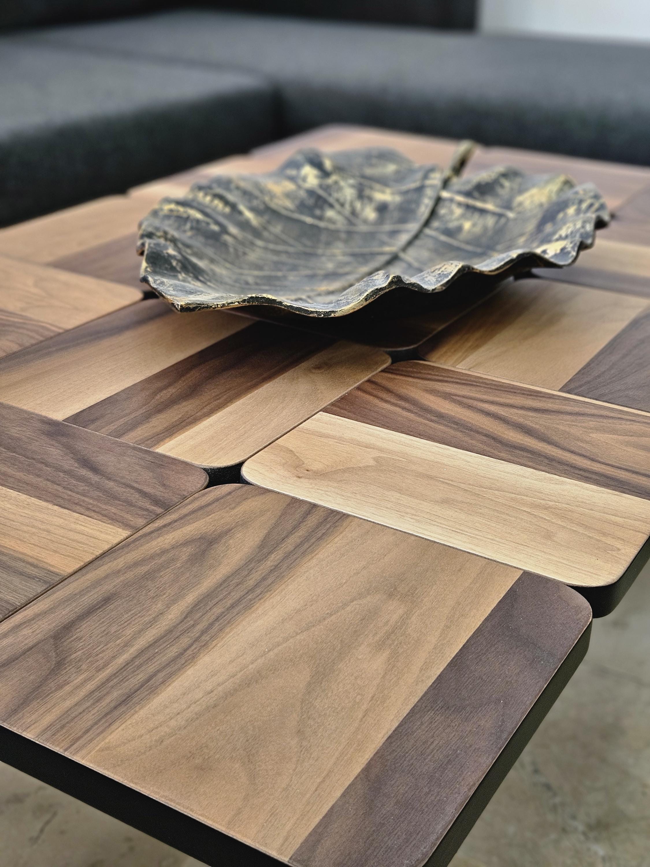 Wood Coffee Table, Natural Walnut Coffee Table, Walnut Modern Wooden ...