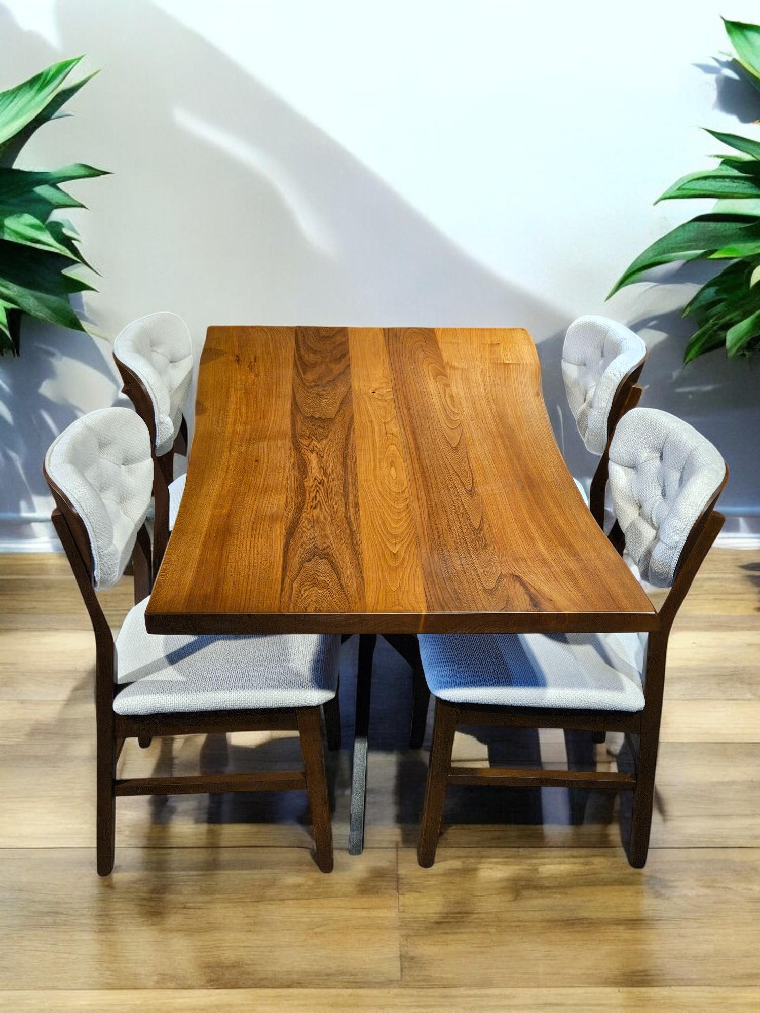 Modern Wood Dining Table, Dining Table, Live Edge Dining Table, Kitchen ...