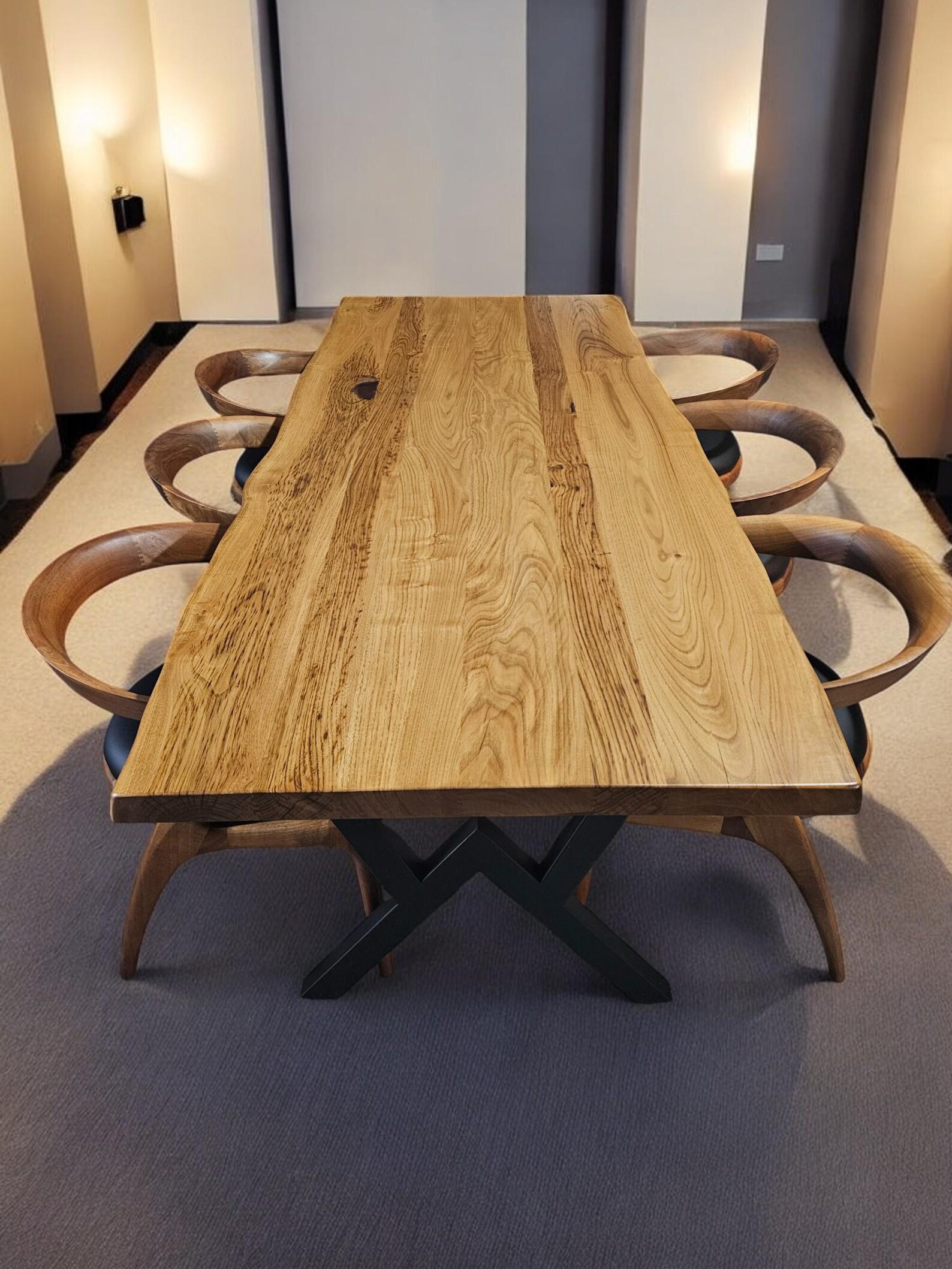 Custom Wood Dining Table, Kitchen Table, Modern Dining Table, Live Edge ...