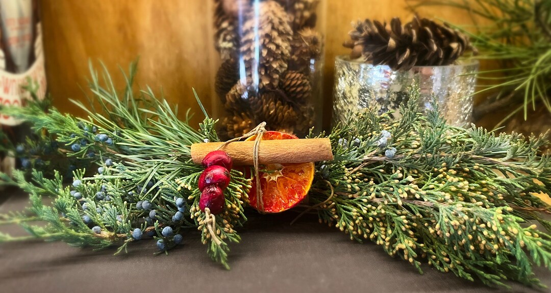 Evergreen Bundle With Dried Citrus & Spices - Holiday Home Decor - Etsy