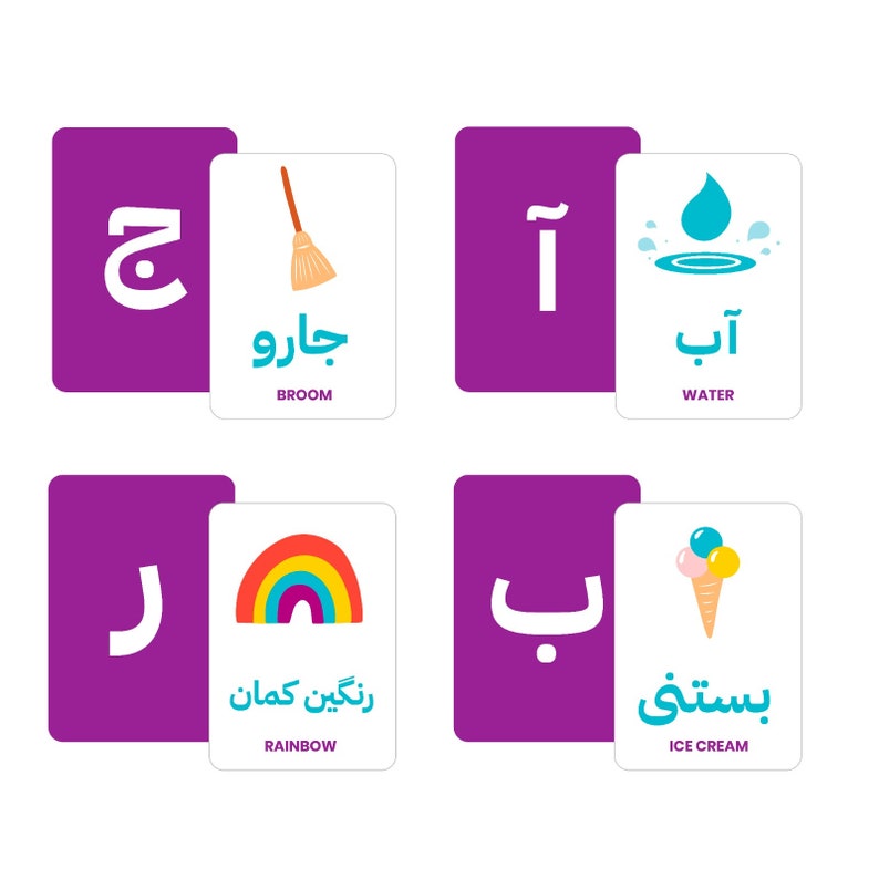 Persian Alphabet Flash Cards - Etsy