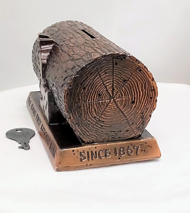 Rare 1920s Cast Iron Idaho Bank: White Pine Log Design With Key - Etsy