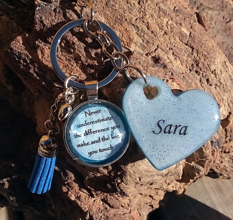 Customizable Heart Keychain: Personalized Charm & Tassel - Etsy