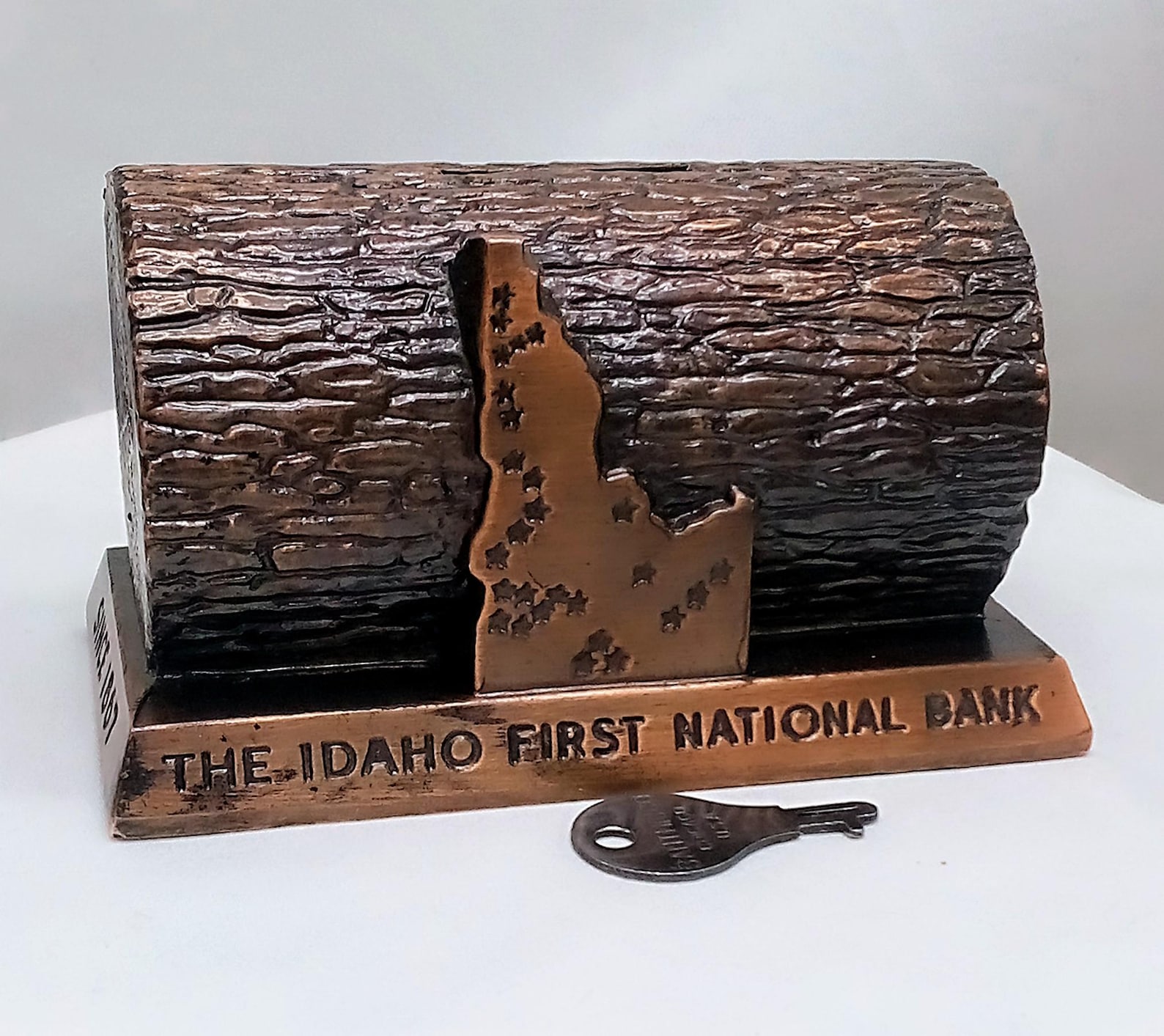 Rare 1920s Cast Iron Idaho Bank: White Pine Log Design With Key - Etsy