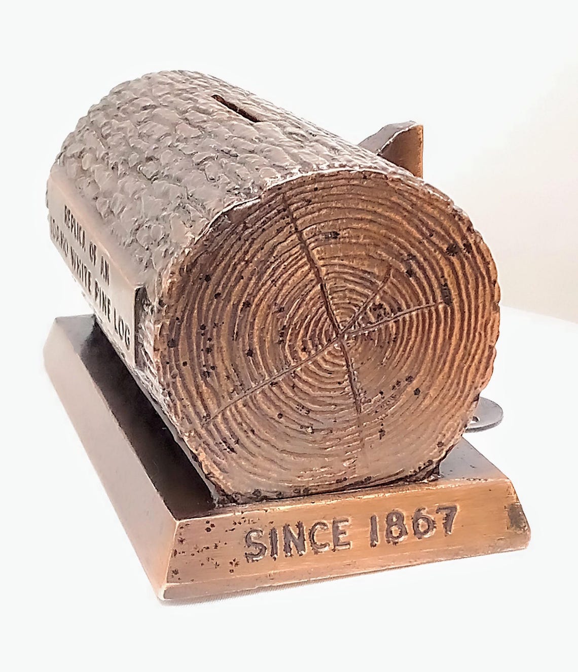 Rare 1920s Cast Iron Idaho Bank: White Pine Log Design With Key - Etsy