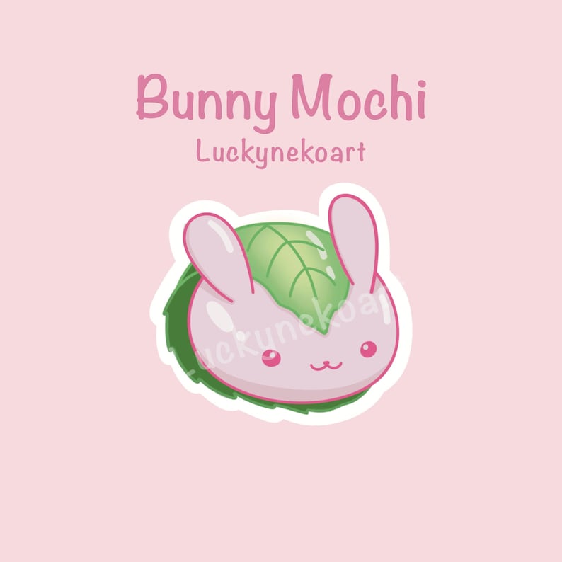 Bunny Mochi | Bunny Sticker | Cute Sticker | Animal Sticker | Dessert ...