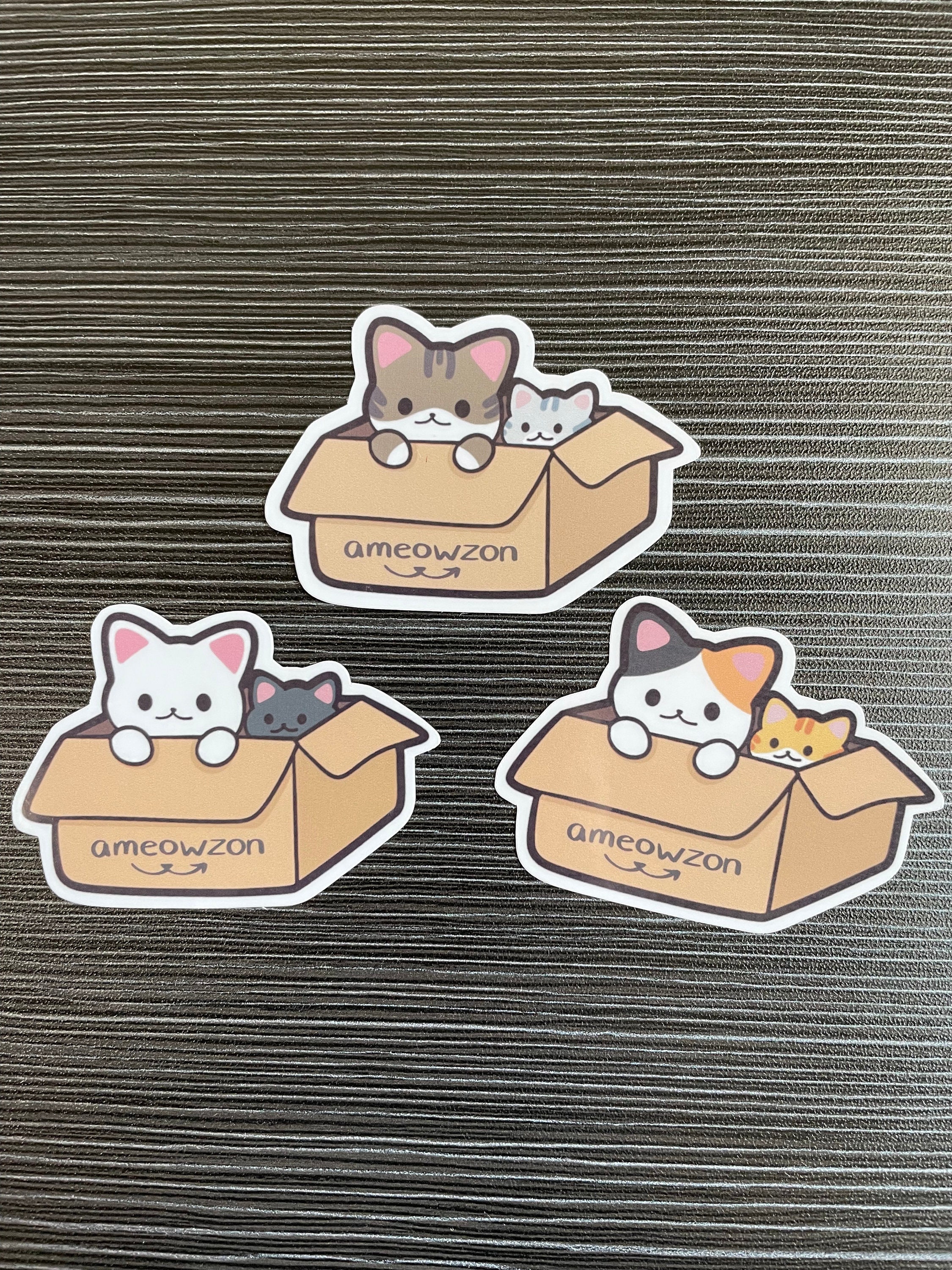 Cute Box (ameowzon) Cat Stickers | Animal Stickers | Waterproof Vinyl ...