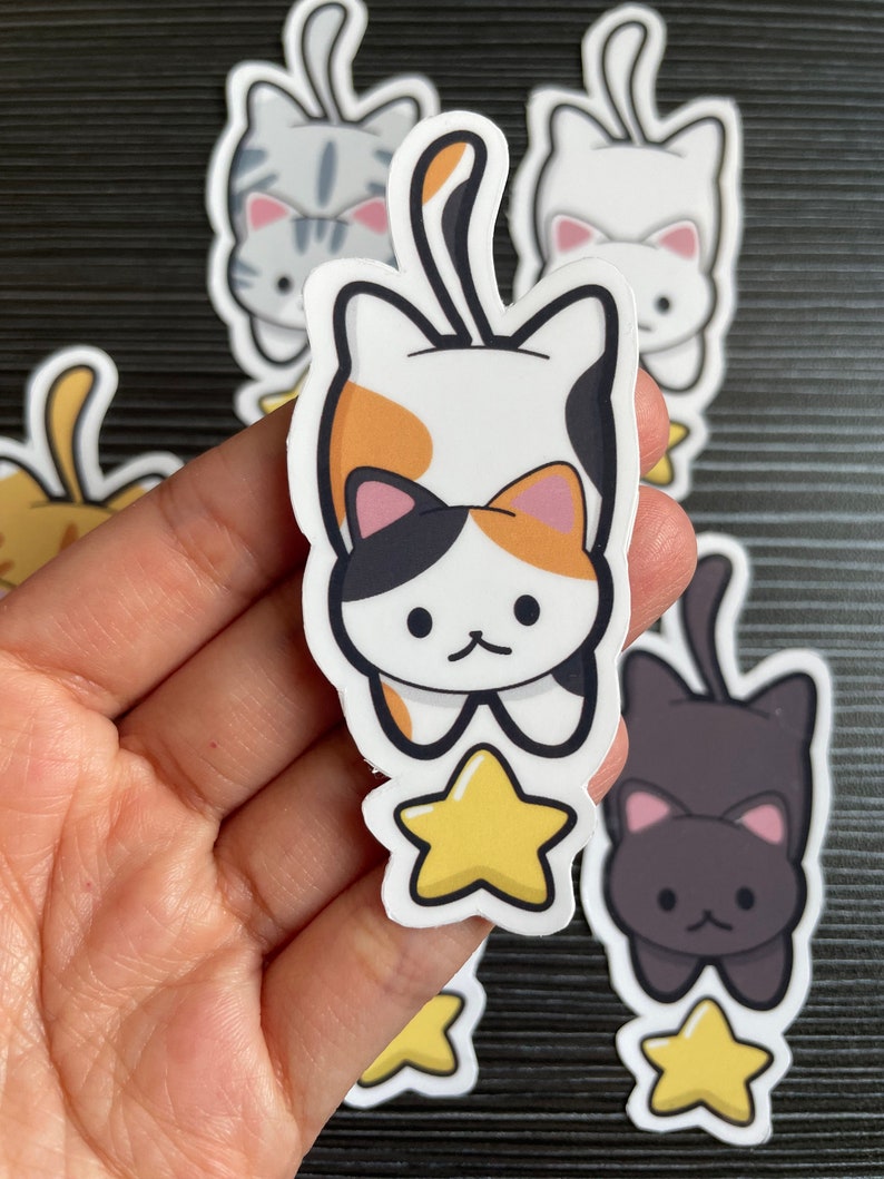 Cute Star Cat Sticker | Cat Sticker | Cute Animal Sticker | Waterproof ...