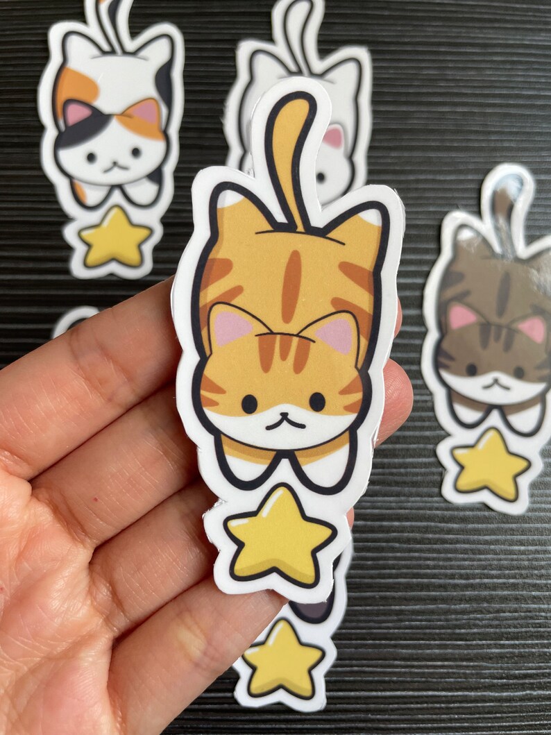 Cute Star Cat Sticker | Cat Sticker | Cute Animal Sticker | Waterproof ...