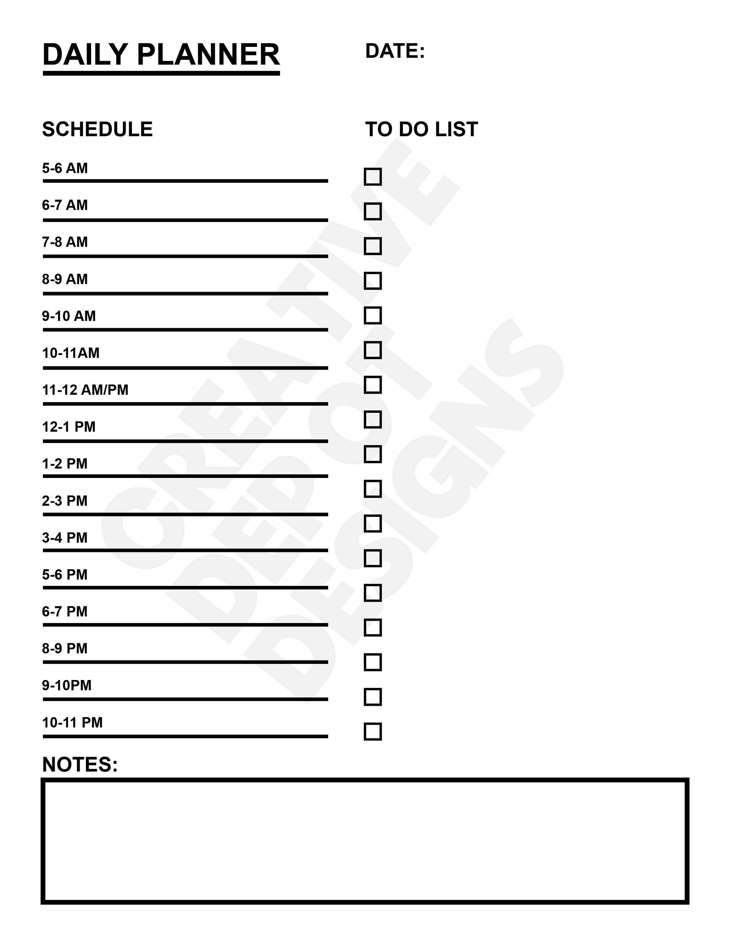 Printable Daily Planner - Etsy