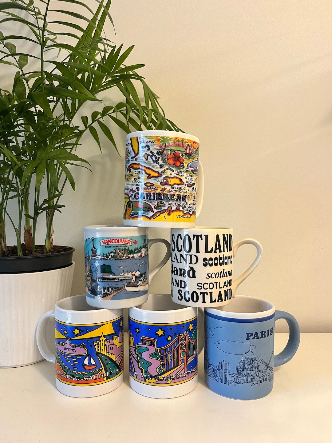 Vintage Souvenir/destination Mugs - Scotland Typography Mug, San ...