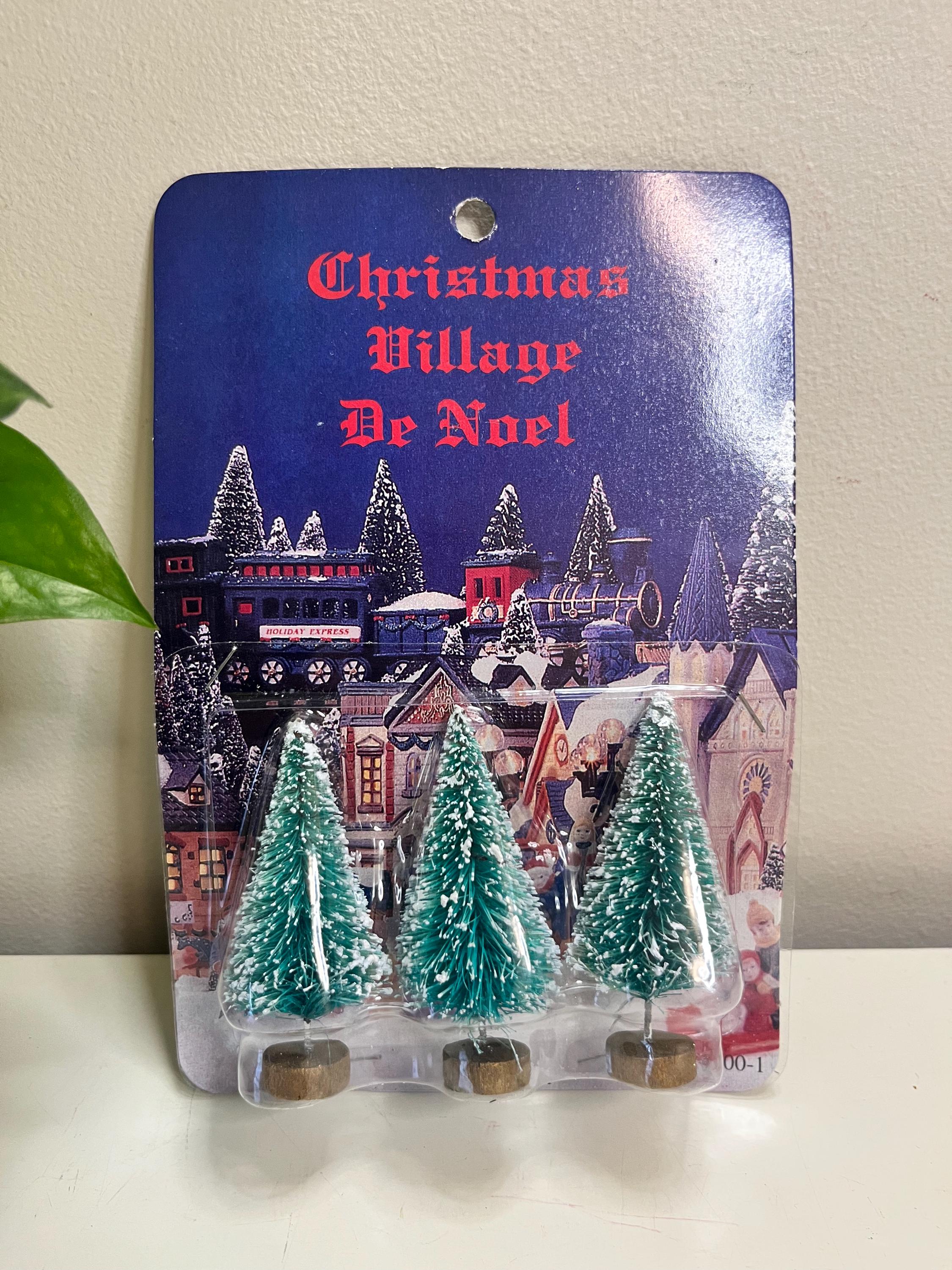 Vintage Christmas Village Polyresin Figures – Miniature Trees & Fences ...