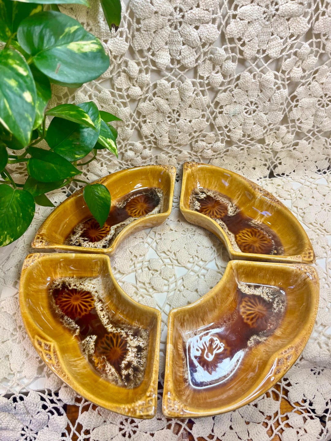 Vintage Wade of California Pottery - MCM Lazy Susan Trays - Wade of ...