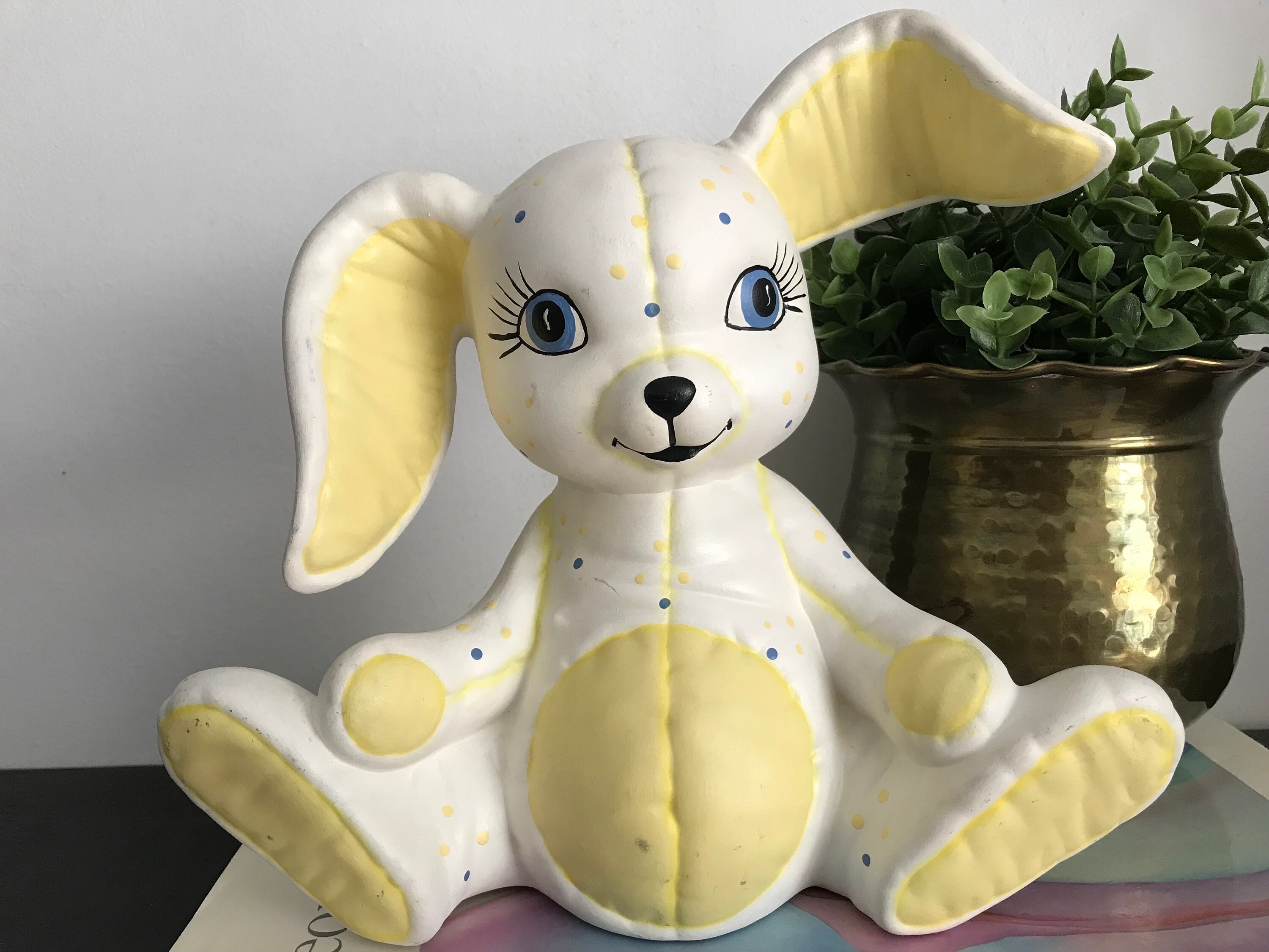 Vintage Ceramic Kimple Bunny Mold Piggy Bank Gender Neutral Nursery ...