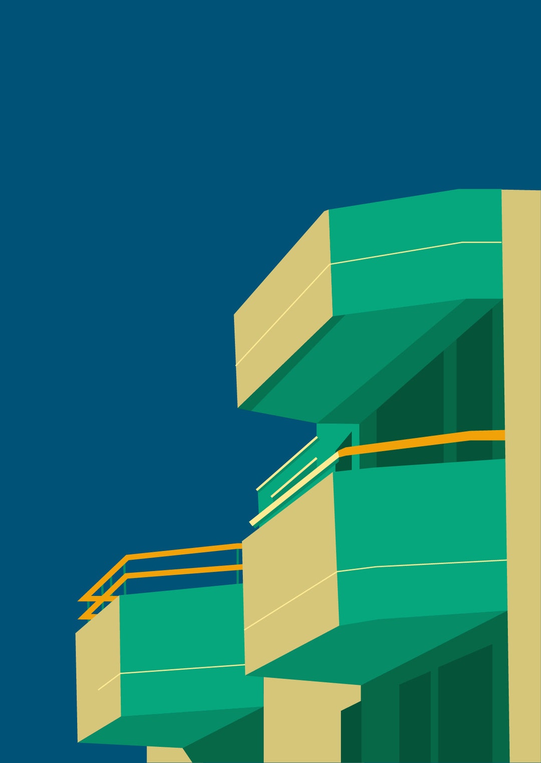 Poster Architecture Illustration Flat Design to Print - Etsy