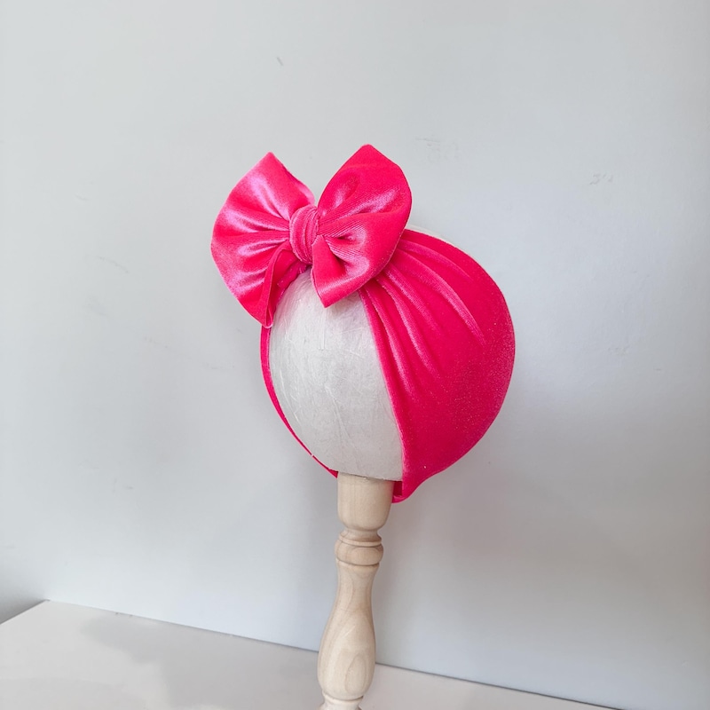 Pink Velvet Bow Girls - Etsy