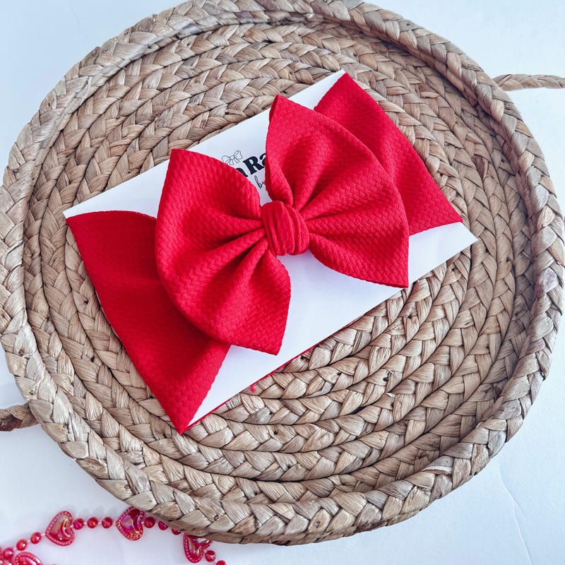 Big Red Headband Bow - Etsy