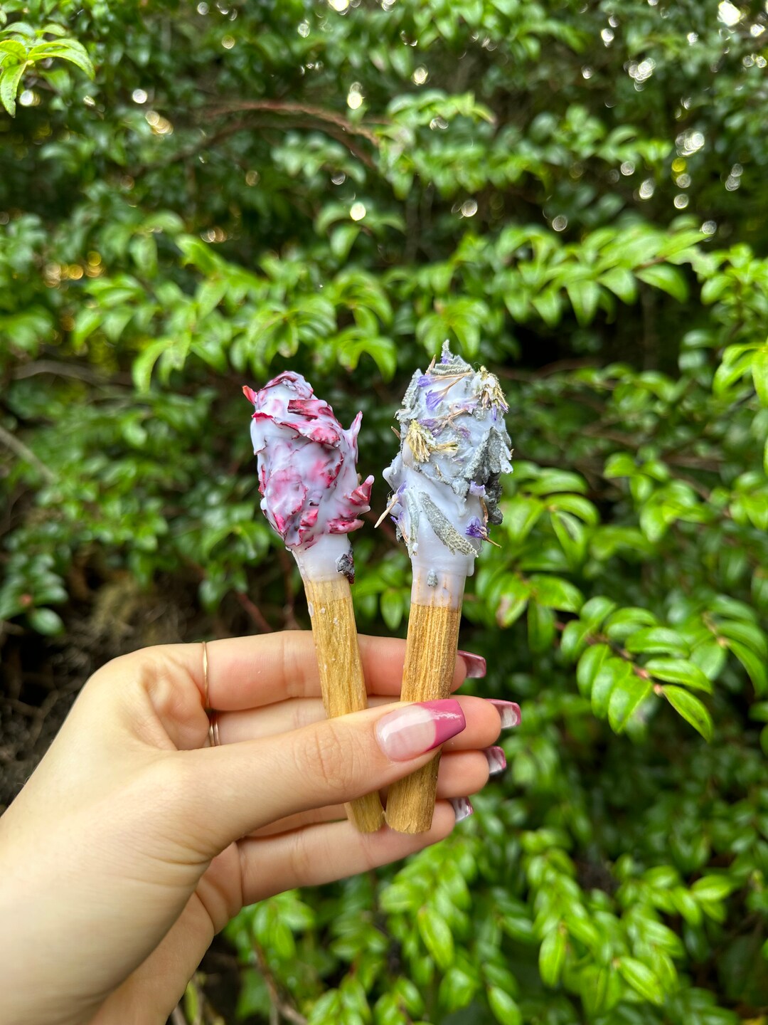 Smudge Pop Palo Santo Dipped Beeswax Wand Floral Cleanse Sage Rose ...