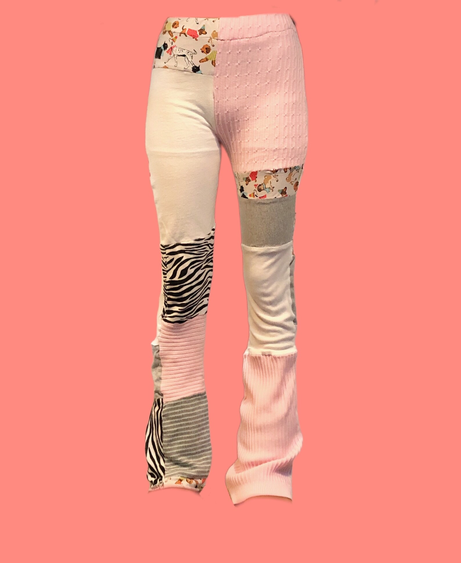 Custom Patchwork Upcycled T Shirt Leggings Pants Flares One of a Kind Made to Order Slow Fashion ...