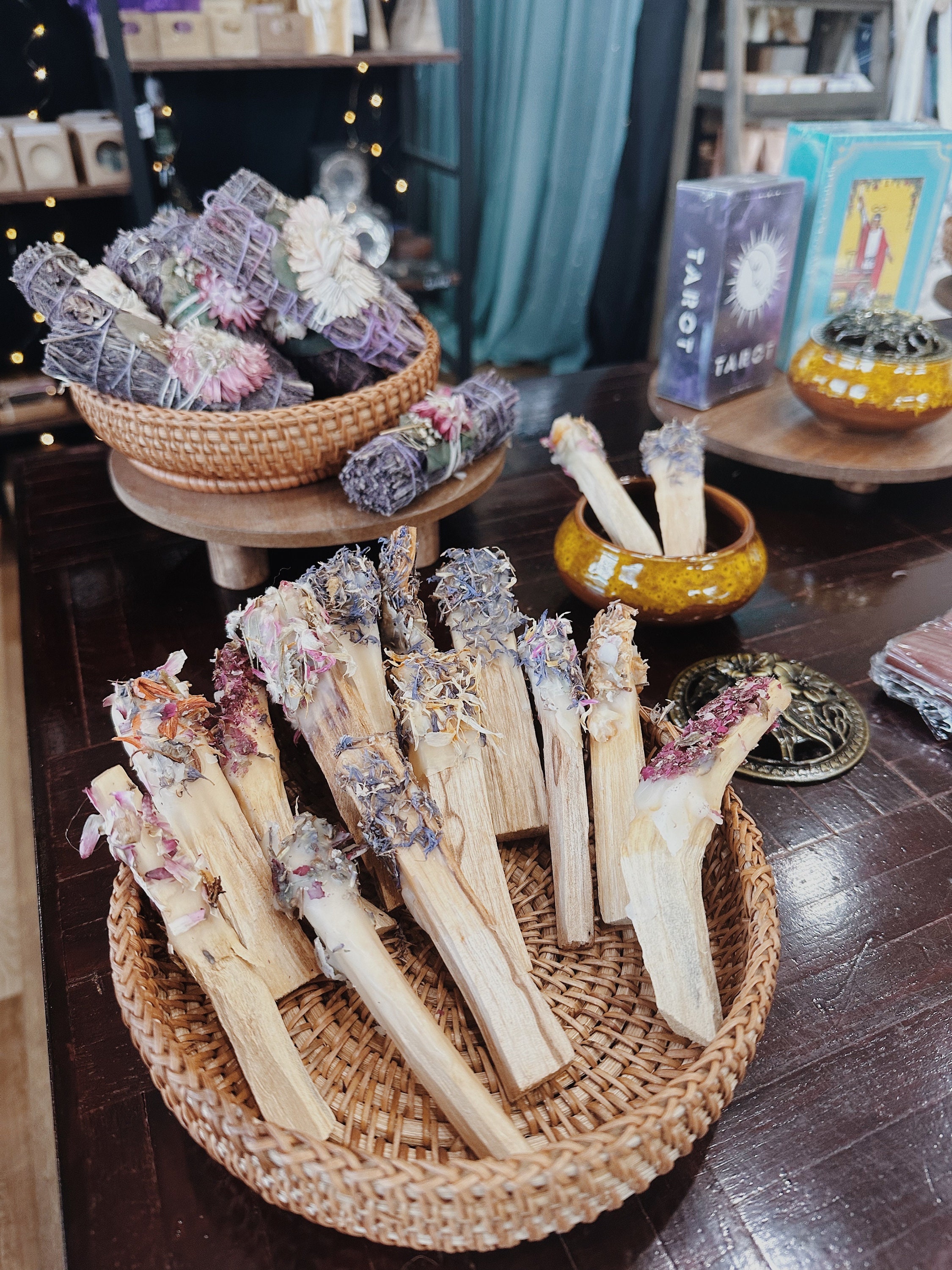 Smudge Pop Palo Santo Dipped Beeswax Wand Floral Cleanse Sage Rose ...