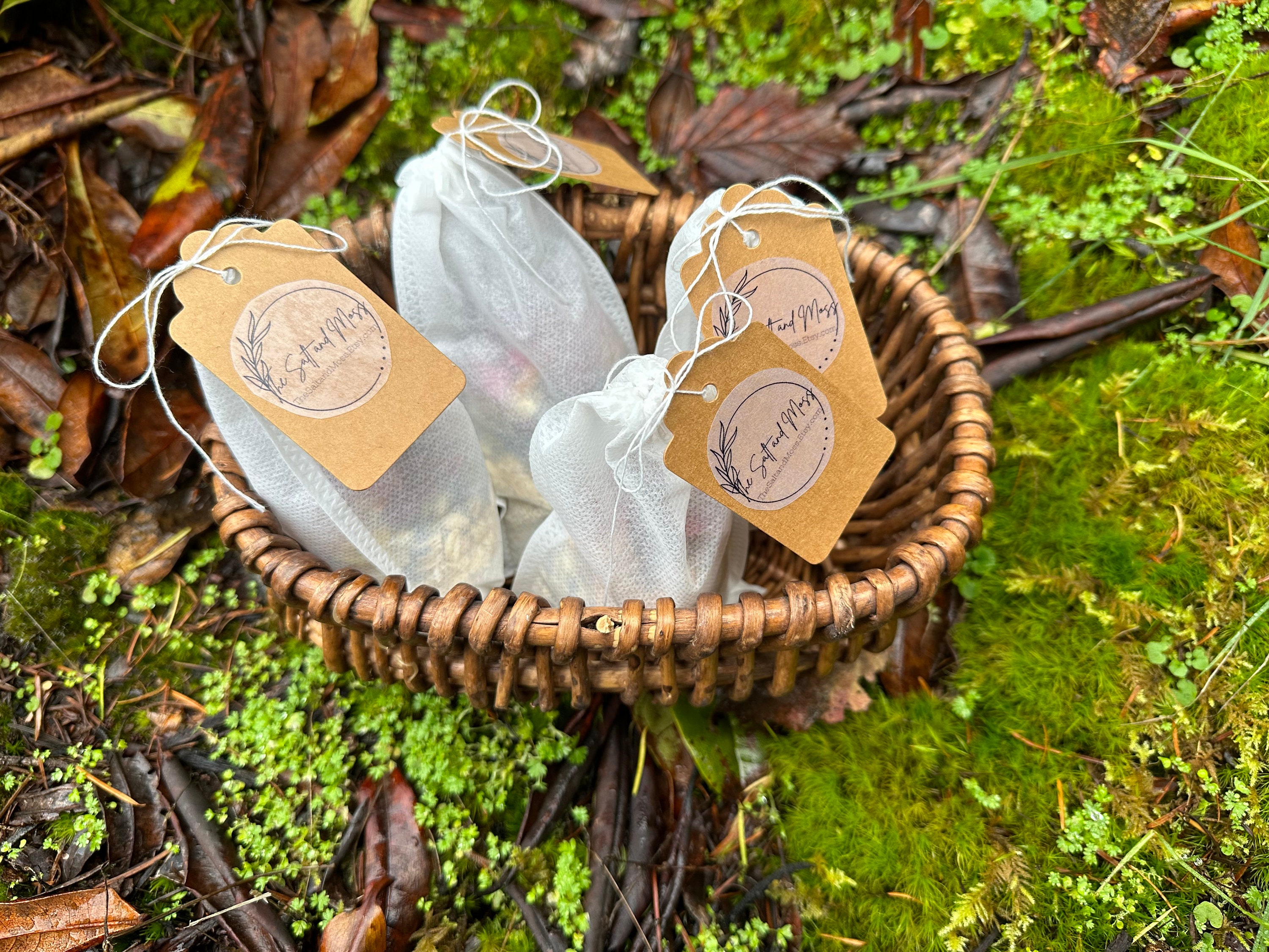 Bath Soak Tea Bag Epsom Salt Flowers Botanicals Dried Orange Detox ...
